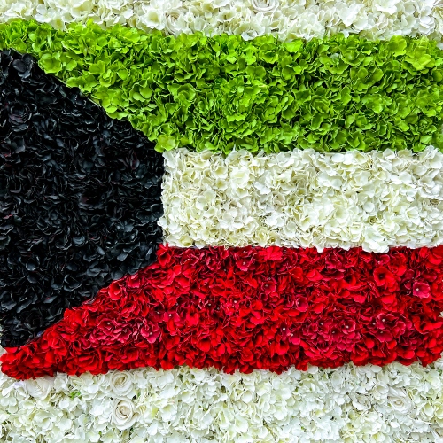 Festivity | Kuwait White Flowers Flag Backdrop